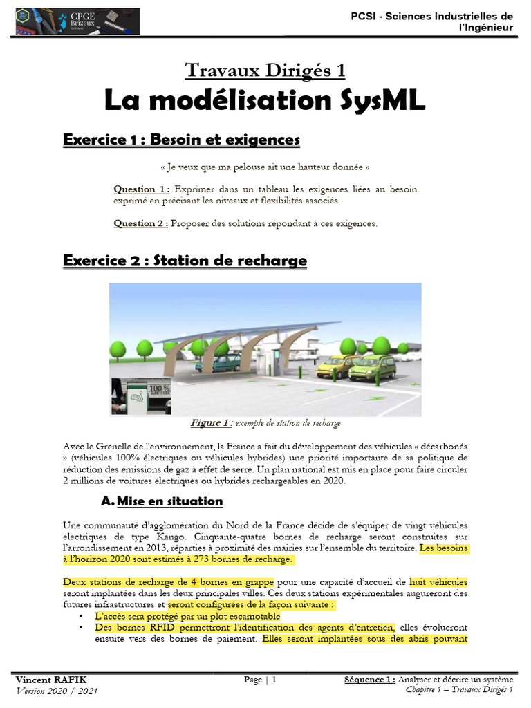 Modélisation SysML et exigences techniques | PDF