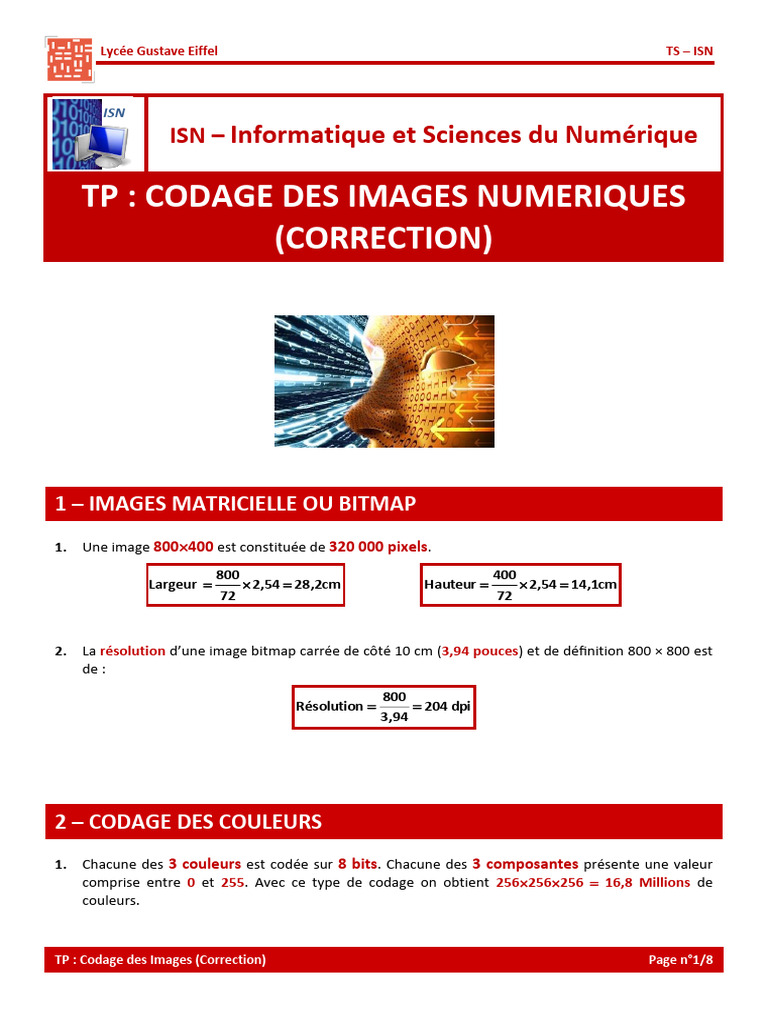 TP-Codage-des-images-numériques-Correction | PDF