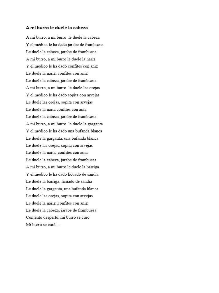 A Mi Burro Le Duele La Cabeza | PDF