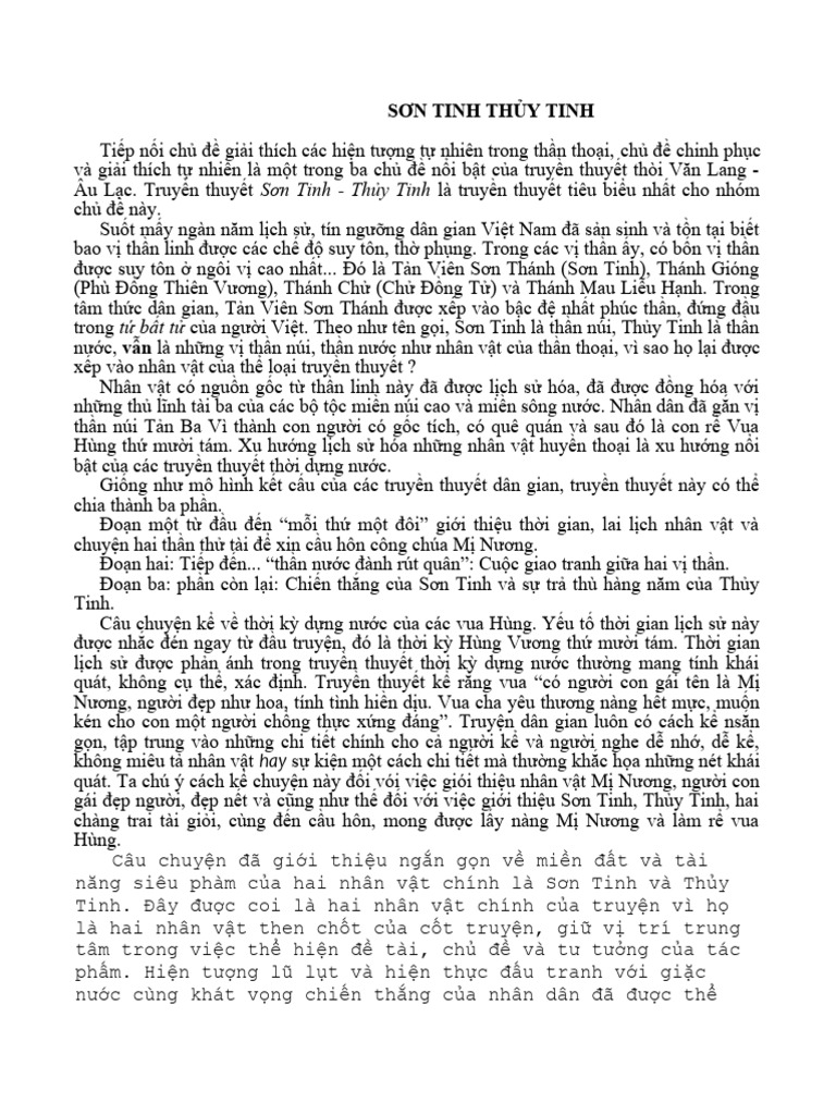 Sơn Tinh TH y Tinh | PDF