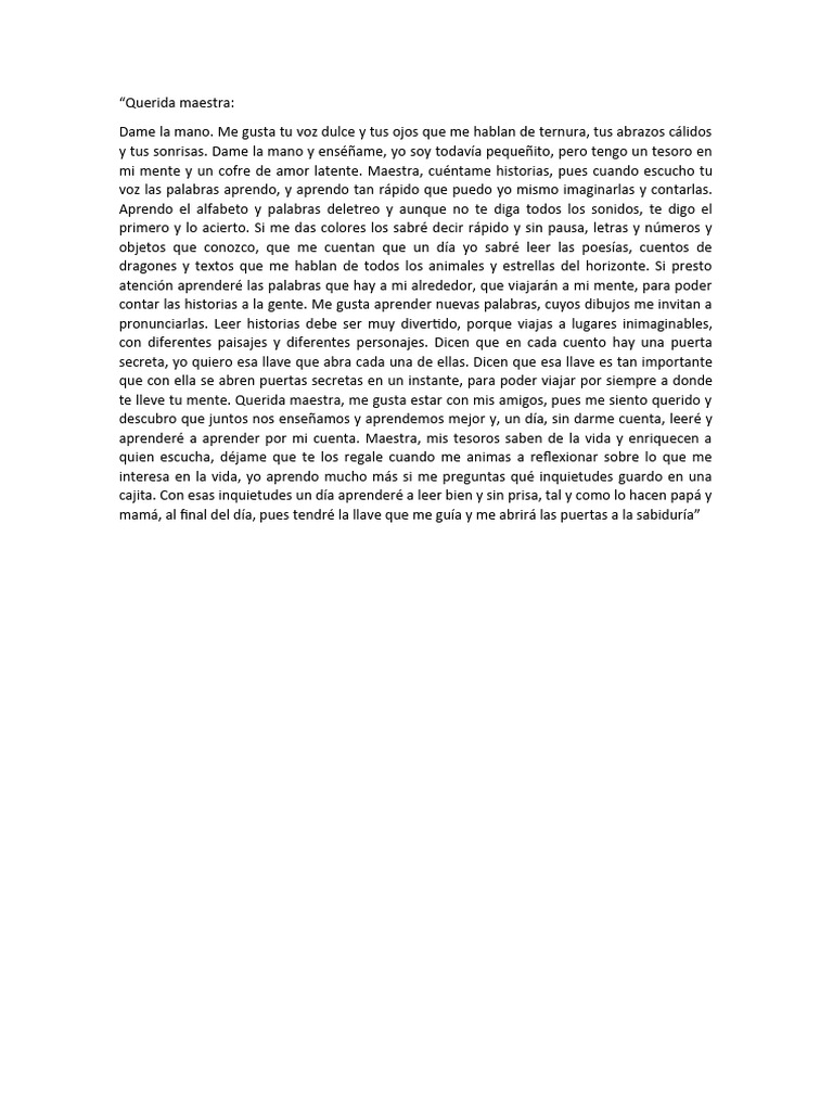 Querida Maestra | PDF