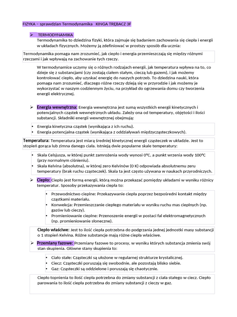 FIZYKA - Termodynamika | PDF