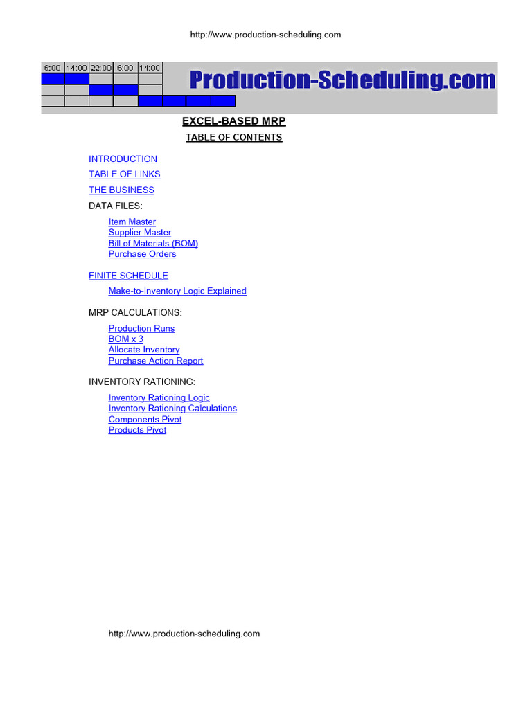 MRP in Excel Template | PDF