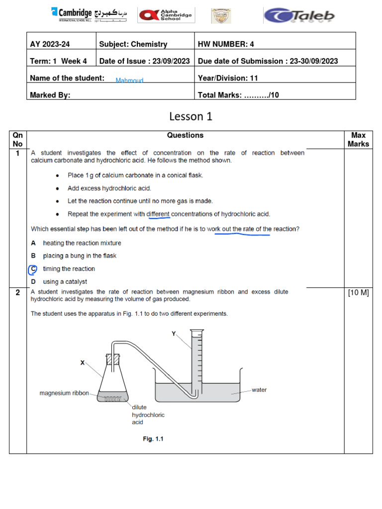 Chem HW4 | PDF