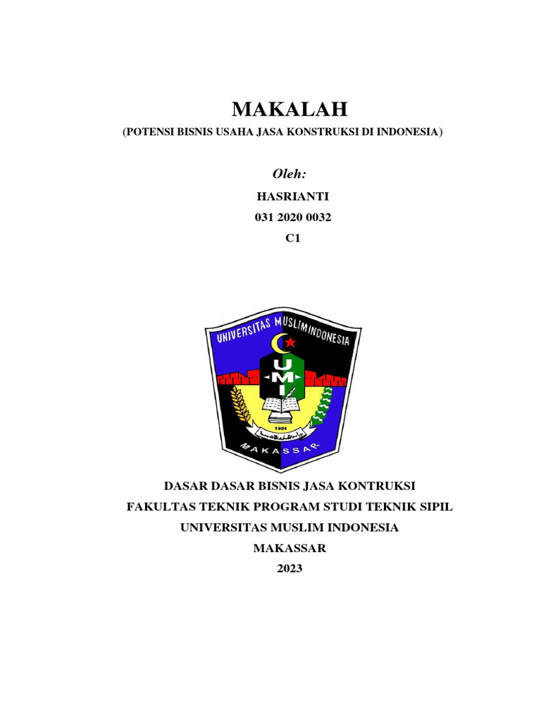 Makalah C1 Hasrianti Dasar Dasar Bisnis Jasa Konstruksi | PDF