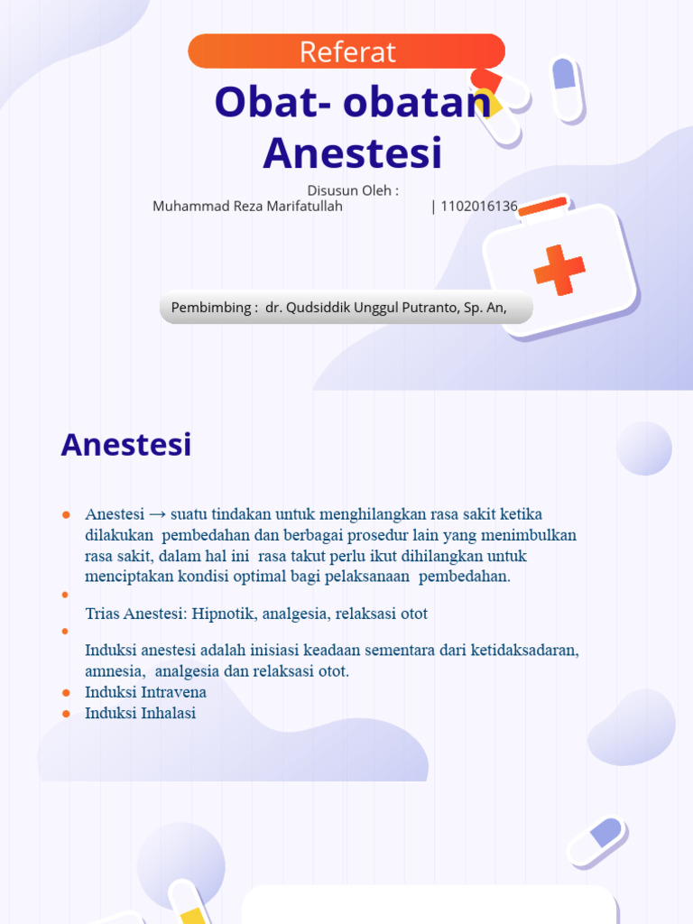Obat Obatan Anestesi Rebo | PDF