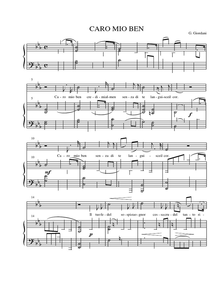 Caro Mio Ben | PDF
