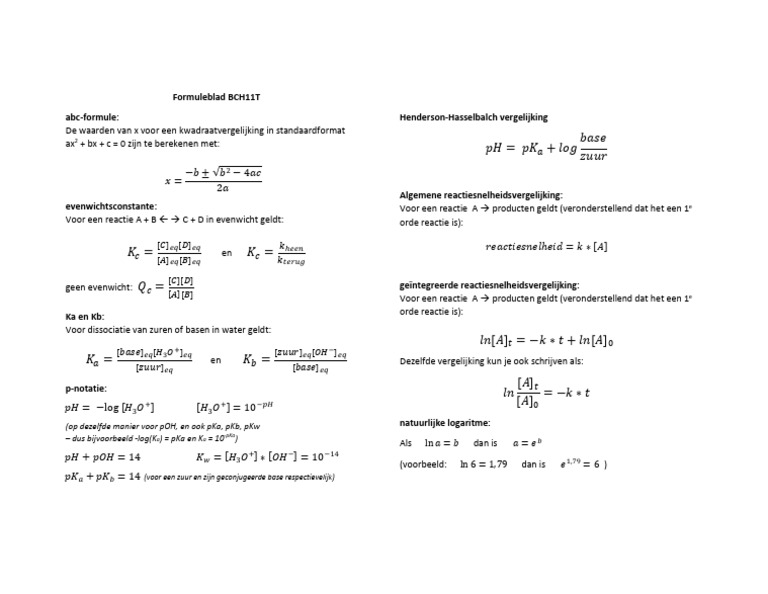 Formuleblad BCH11T 22-23 | PDF