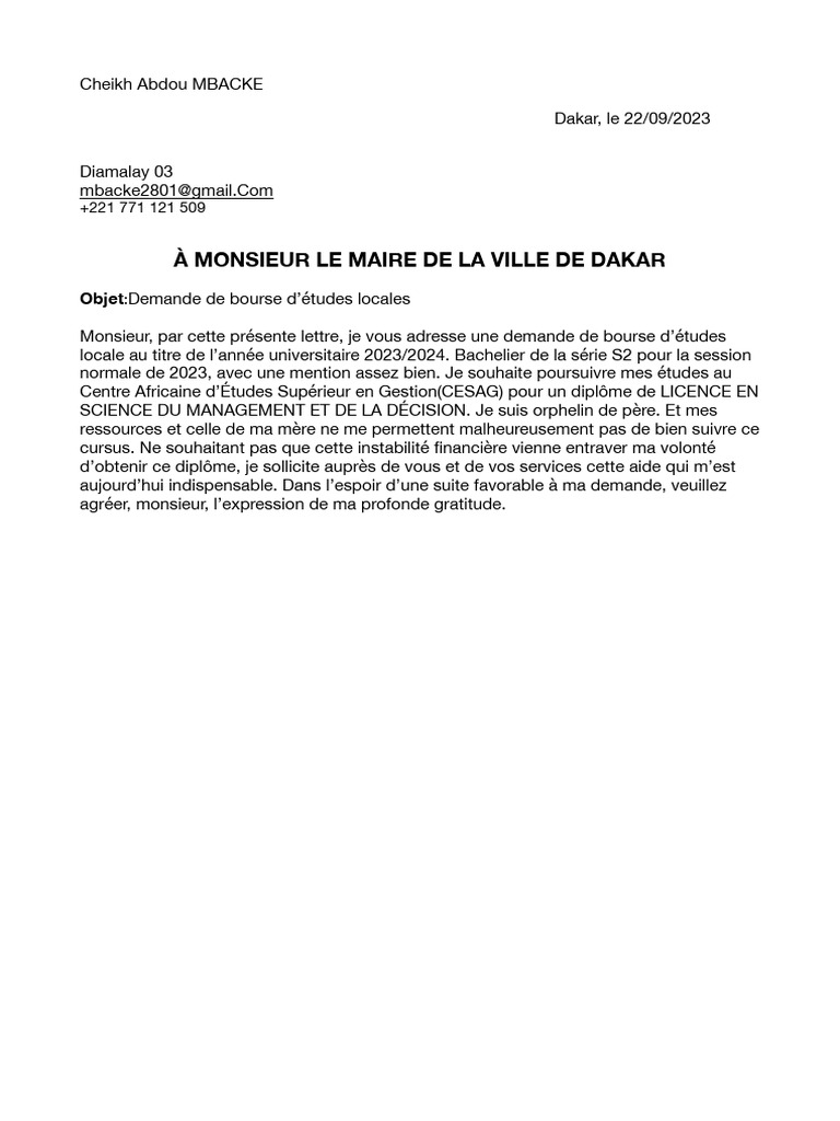 demande manuscrite | PDF