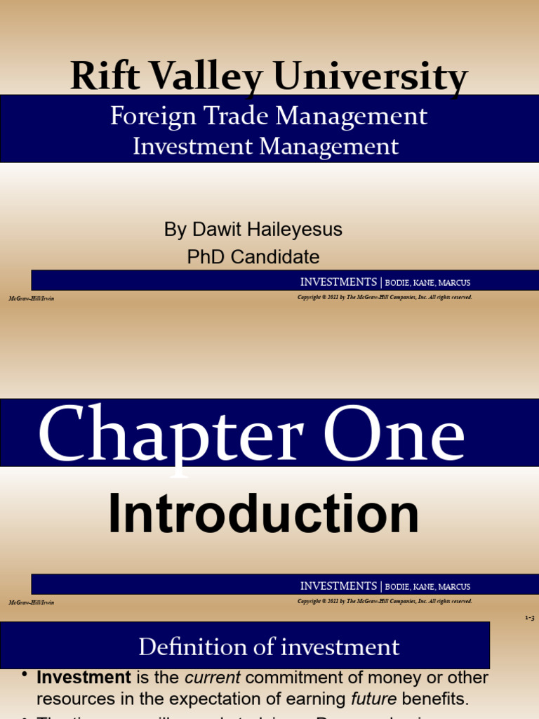 Lecture Note Investment | PDF