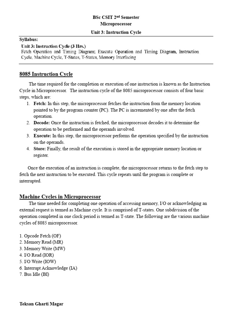 Unit 3 Instruction Cycle Final Pdf Central Processing Unit Input