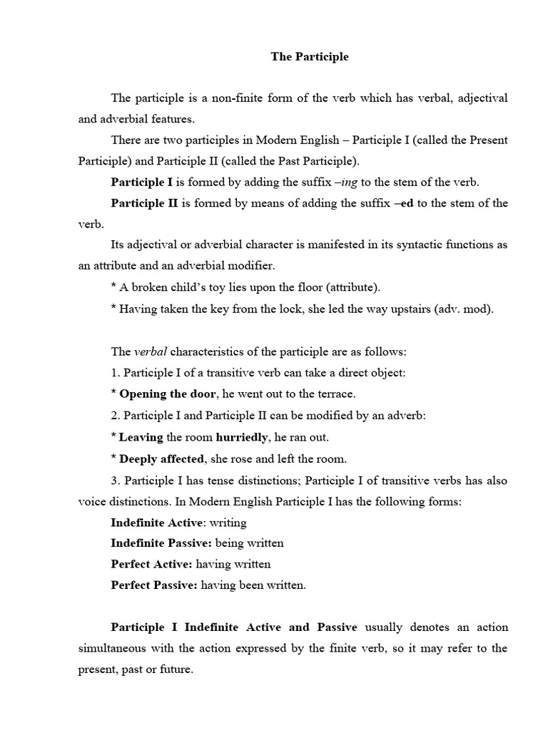 Understanding English Participles | PDF
