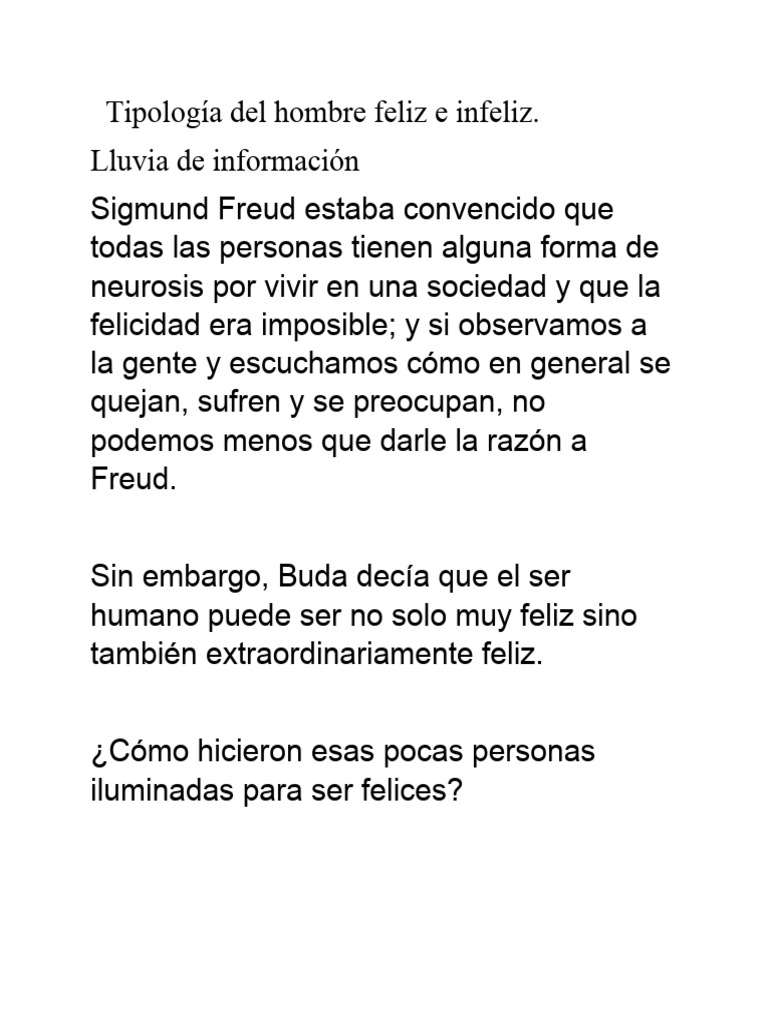 Tipología Del Hombre Feliz e Infeliz | PDF