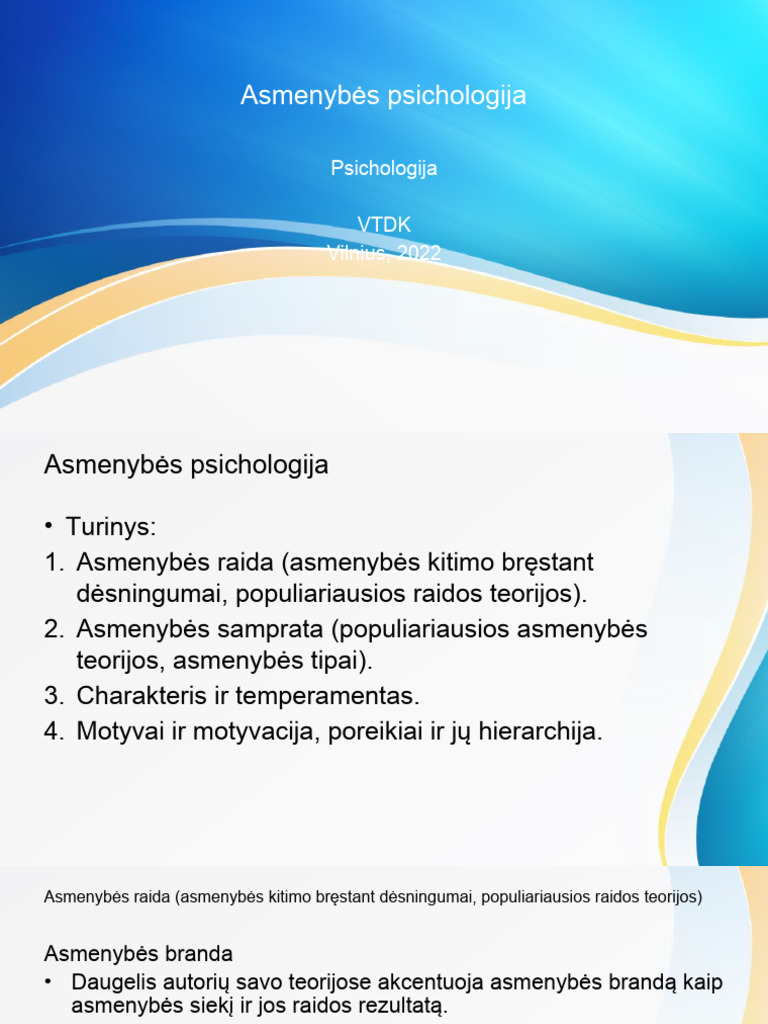 Asmenybės psichologija | PDF