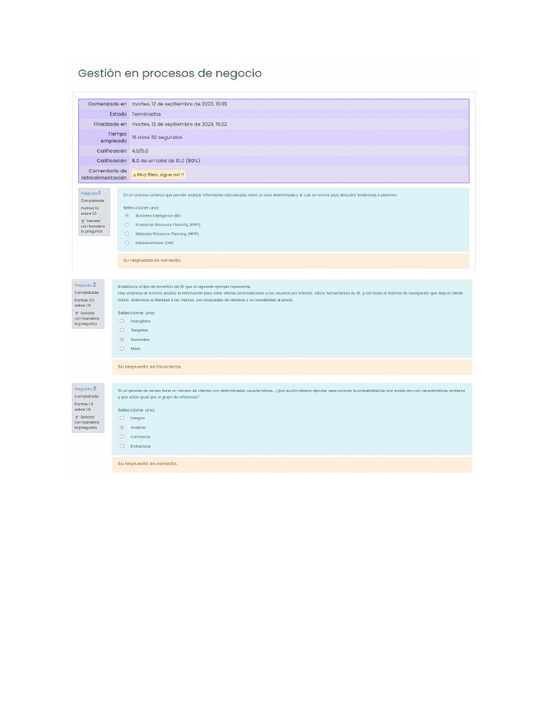 Gestion en Procesos Sem 2 Examen | PDF