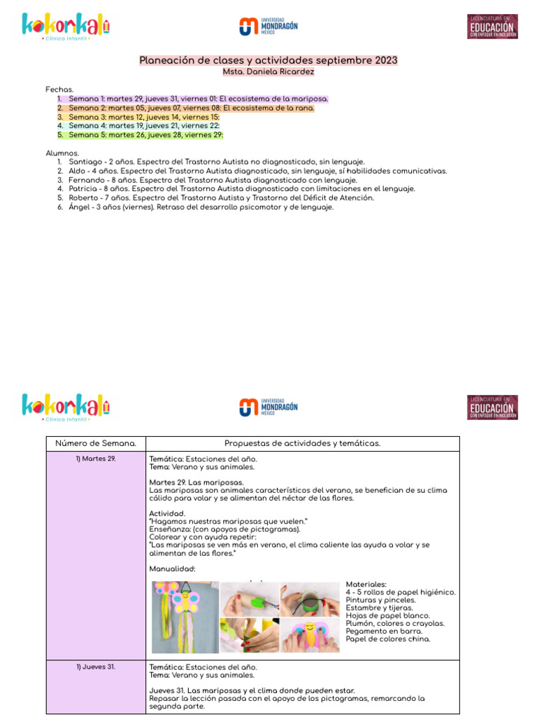 Actividades para Niños de Preescolar o Con NEE | PDF