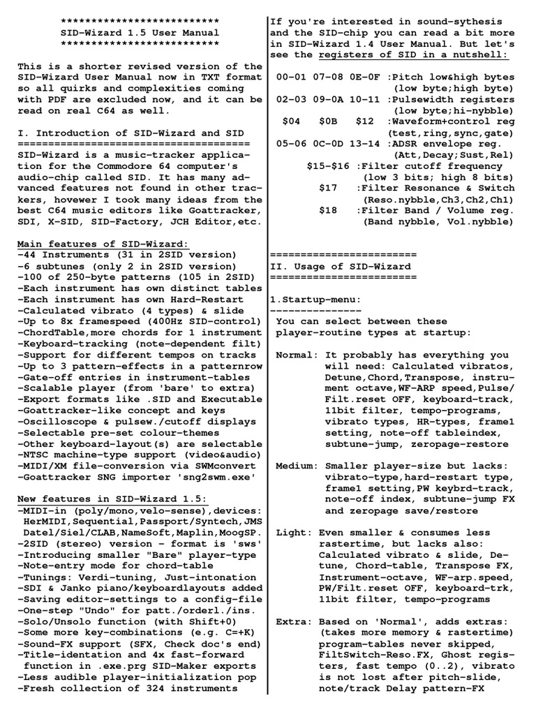 SID-Wizard 1.5 User Manual | PDF