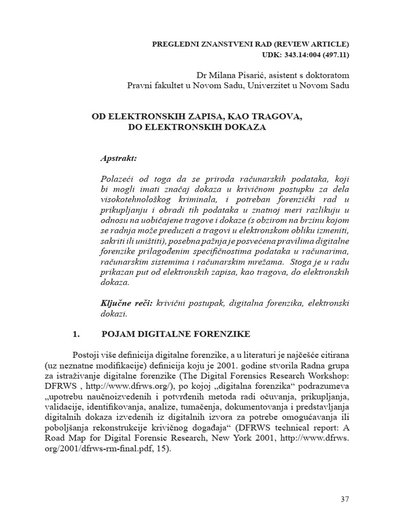3. Оd Elektronskih Zapisa, Kao Tragova,Do Elektronskih Dokaza | PDF