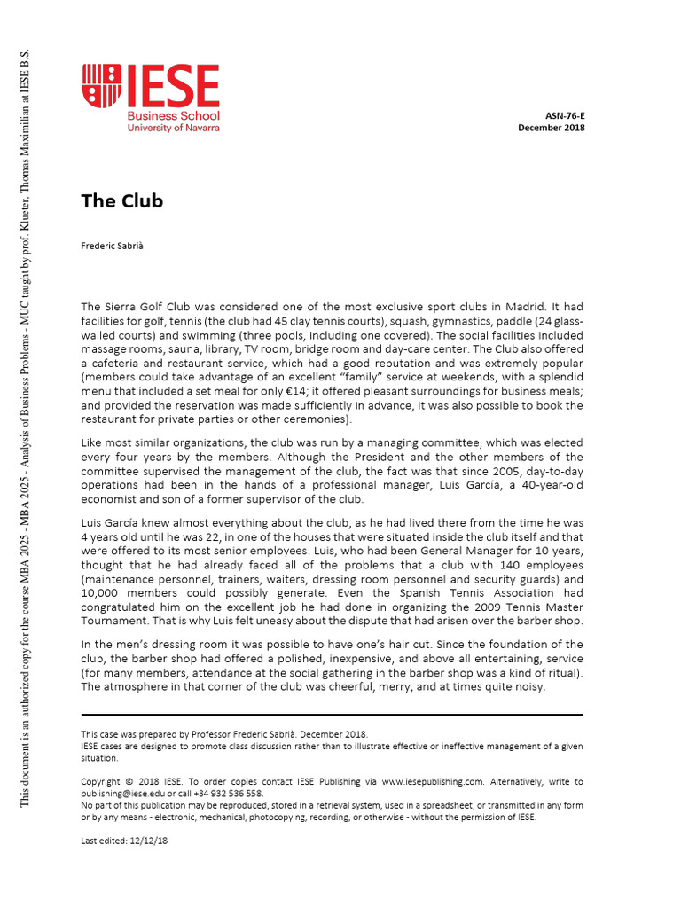 The Club | PDF