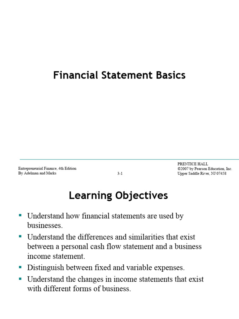 Financial Statement Basics | PDF | Balance Sheet | Expense