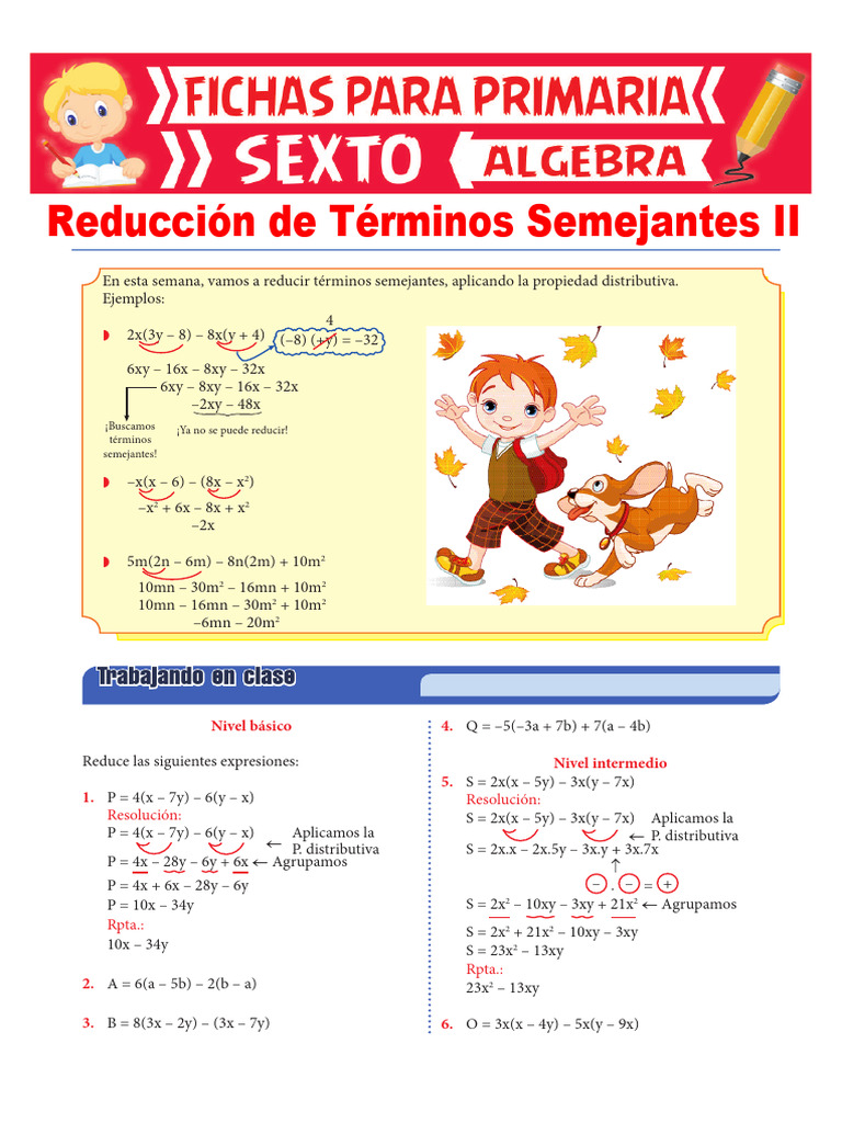 Reducción de Términos Algebraicos | PDF