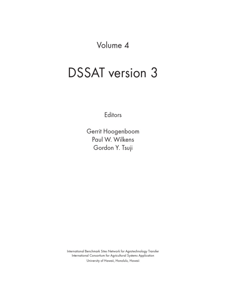 DSSAT Vol4 | PDF