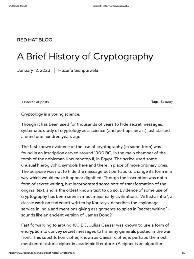 A Brief History of Cryptography | PDF A Brief History of Cryptography | PDF