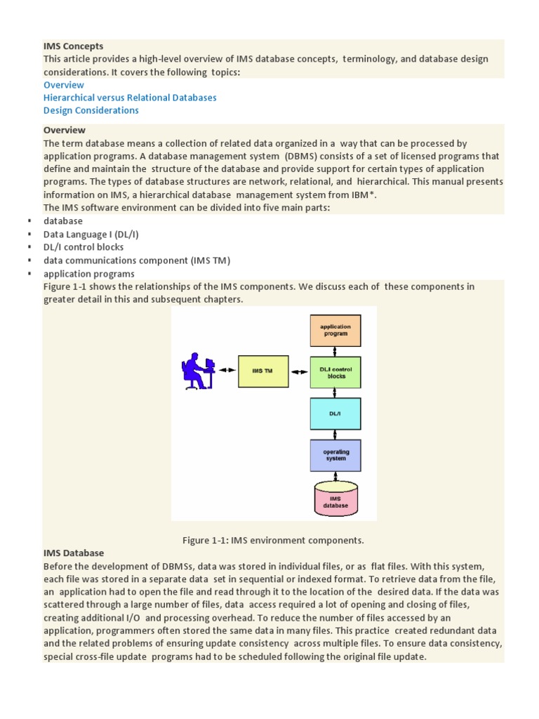 IMS Concepts - Copied From Website | PDF | Databases | Relational Database