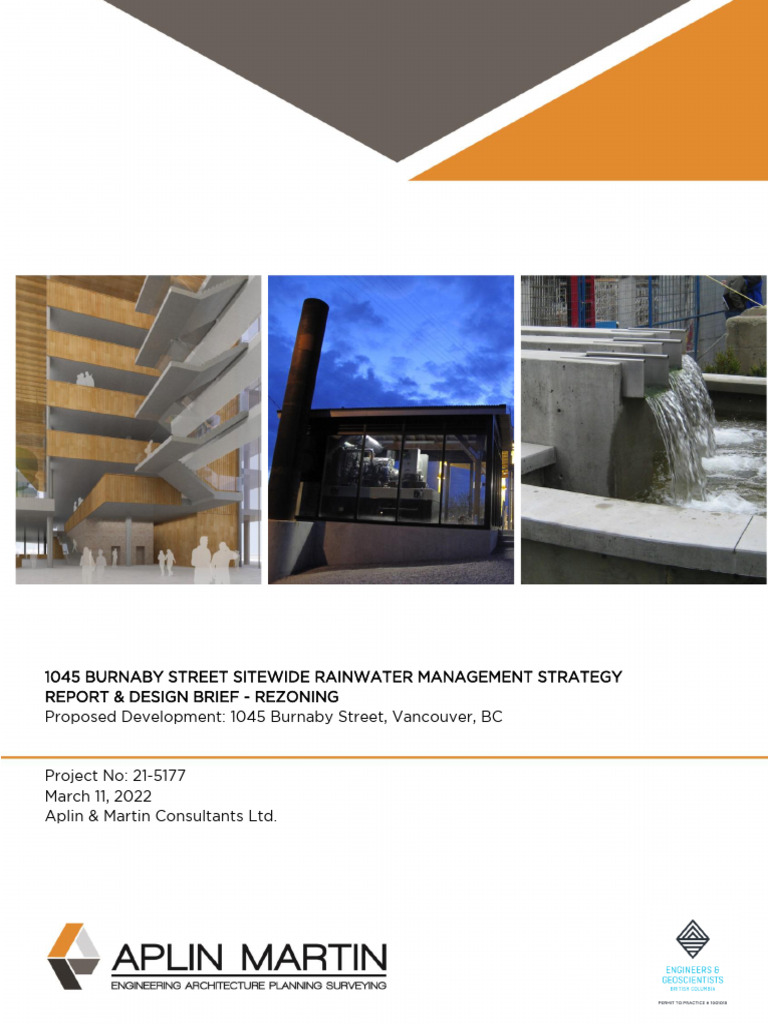Rainwater Management Strategy for 1045 Burnaby | PDF | Discharge ...