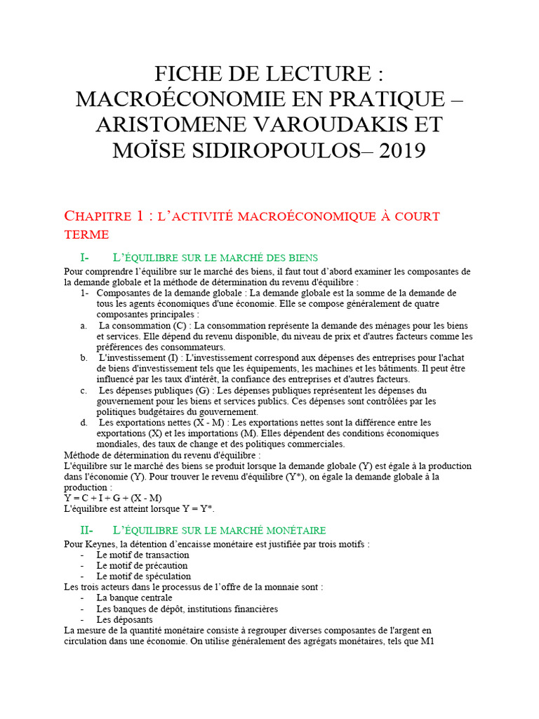 Macro Économie en Pratique | PDF