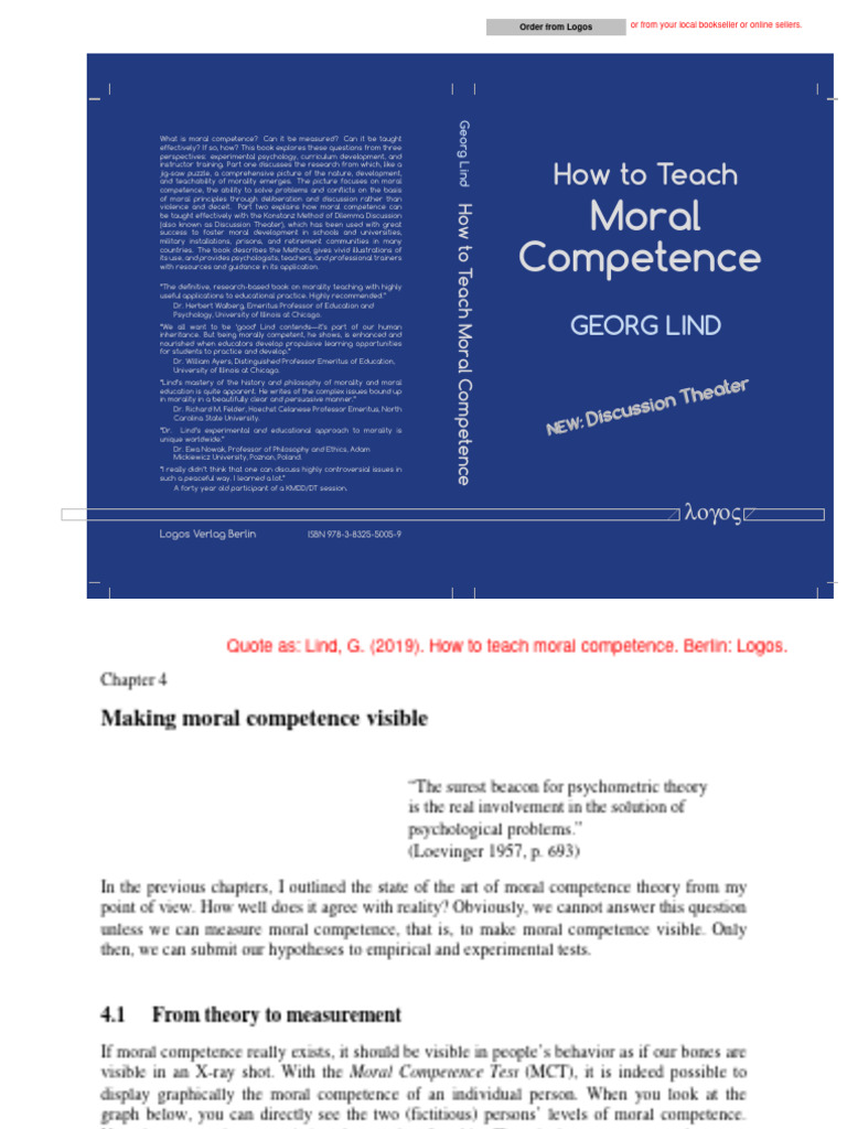 Lind-2019 How To Teach Moral Competence CH 4 | PDF