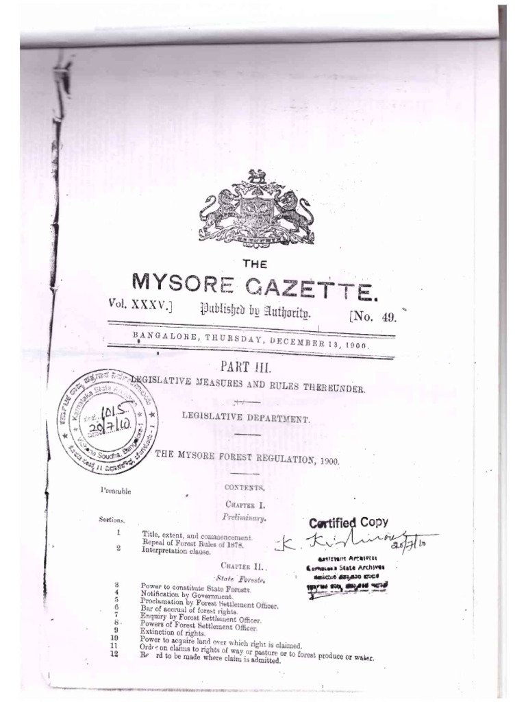 Mysore Gazette | PDF