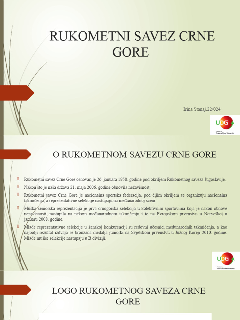 Rukometni Savez Crne Gore | PDF