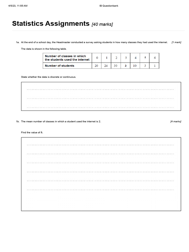 Statistics Assignments | PDF
