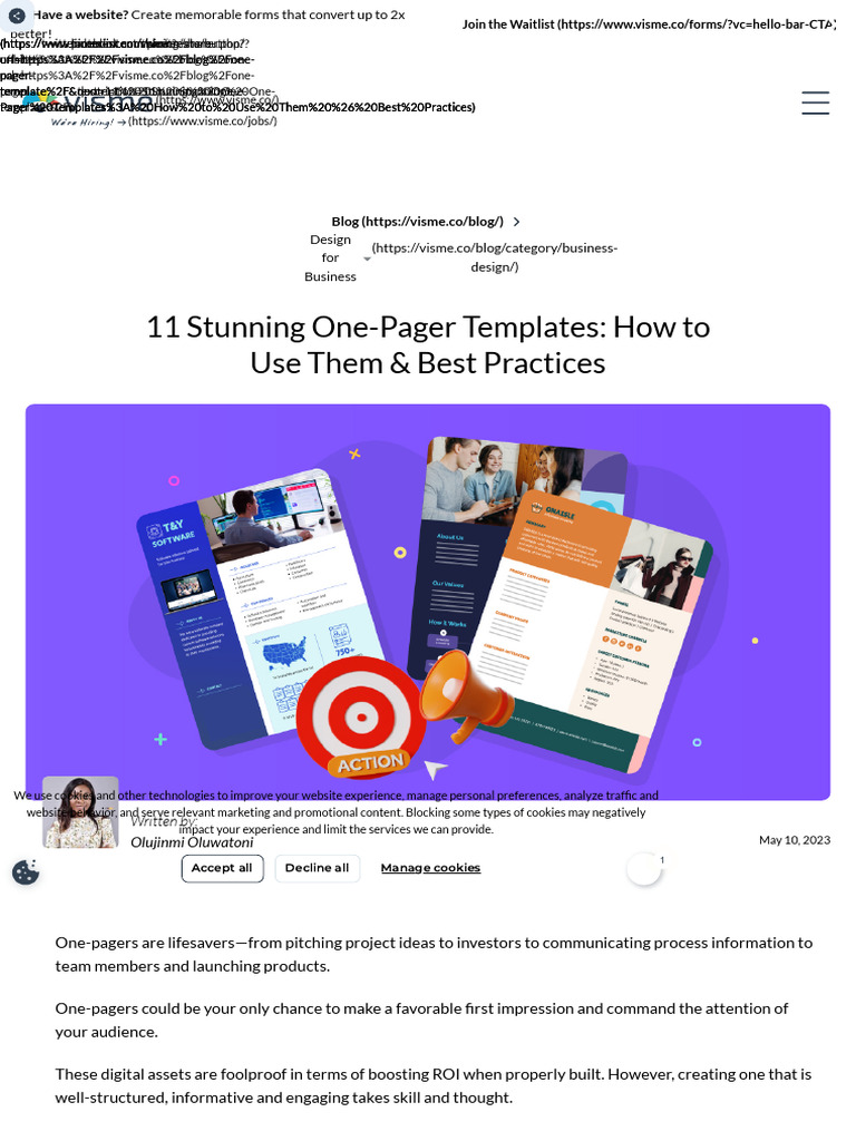 11 Stunning One-Pager Templates | PDF