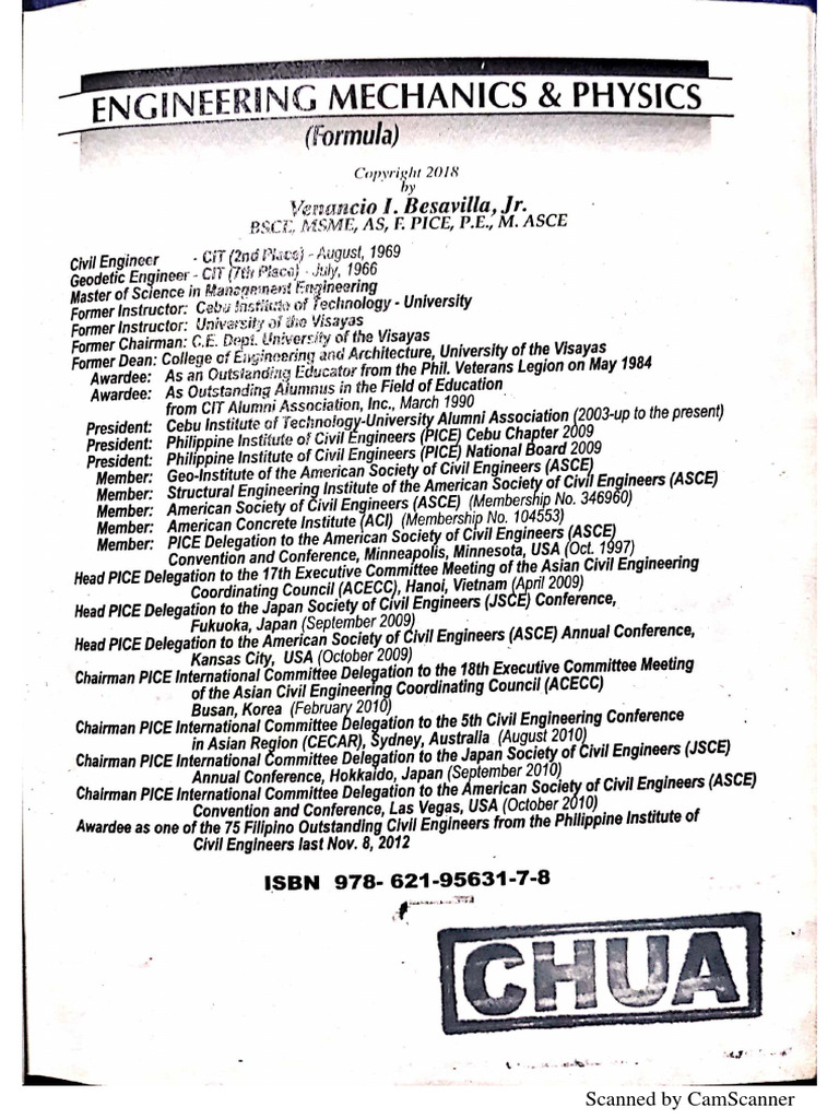 Engineering Mechanics and Physics - Besavilla | PDF