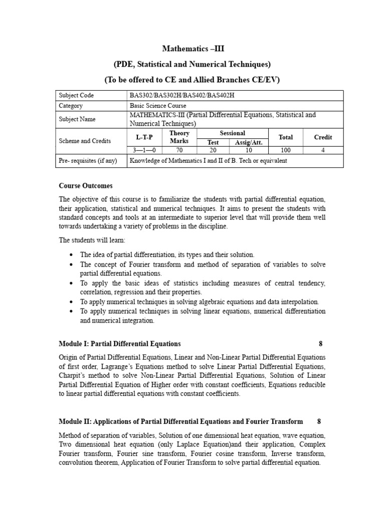 Mathematics-III Mathematics IV Mathematics V | PDF