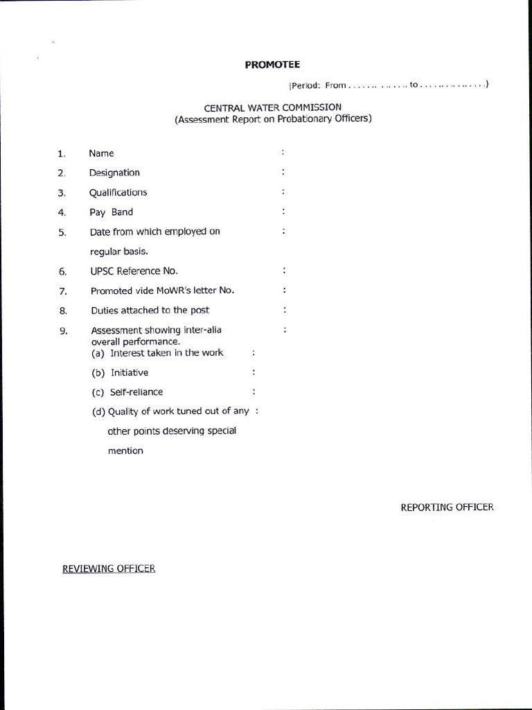 Assesment Form Probation Clearance Ad Aee | PDF