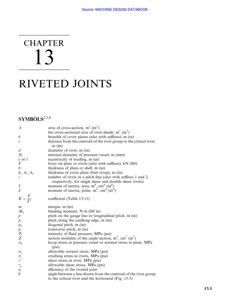 Riveted Joints: Symbols | PDF | Rivet | Stress (Mechanics)