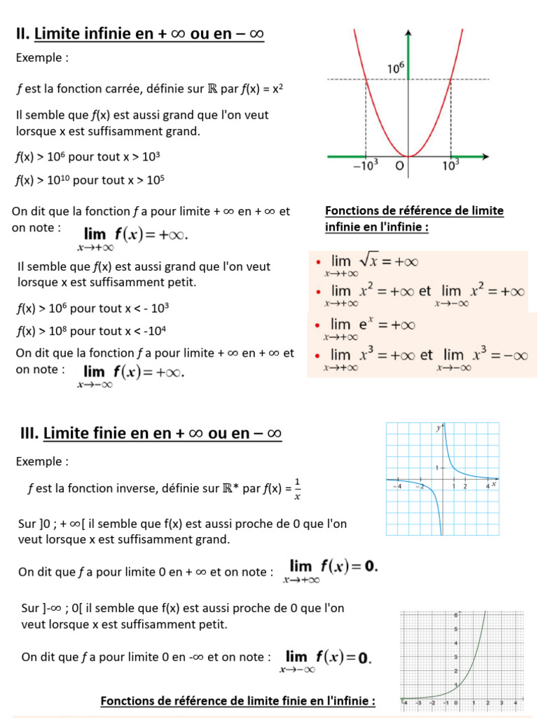 Chapitre 1 Limites Finies Et Infinies en l' Infini | PDF