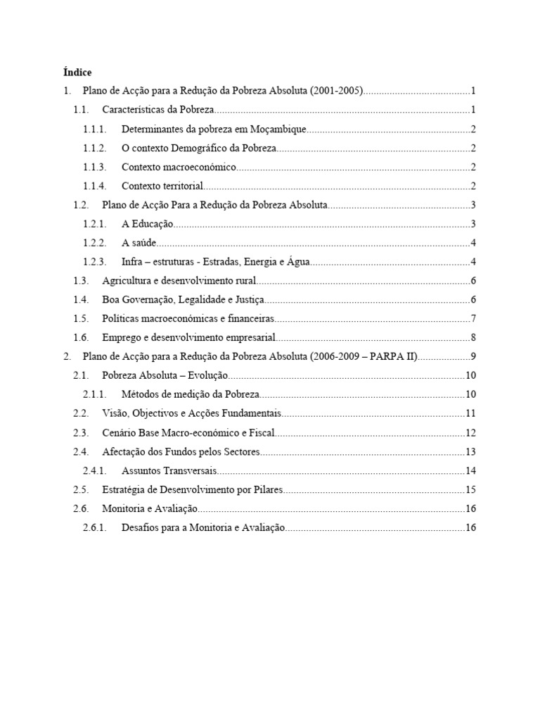 Trabalho - PARPA | PDF