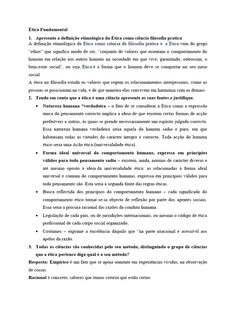 Definição e Evolução da Ética | PDF | Filosofia