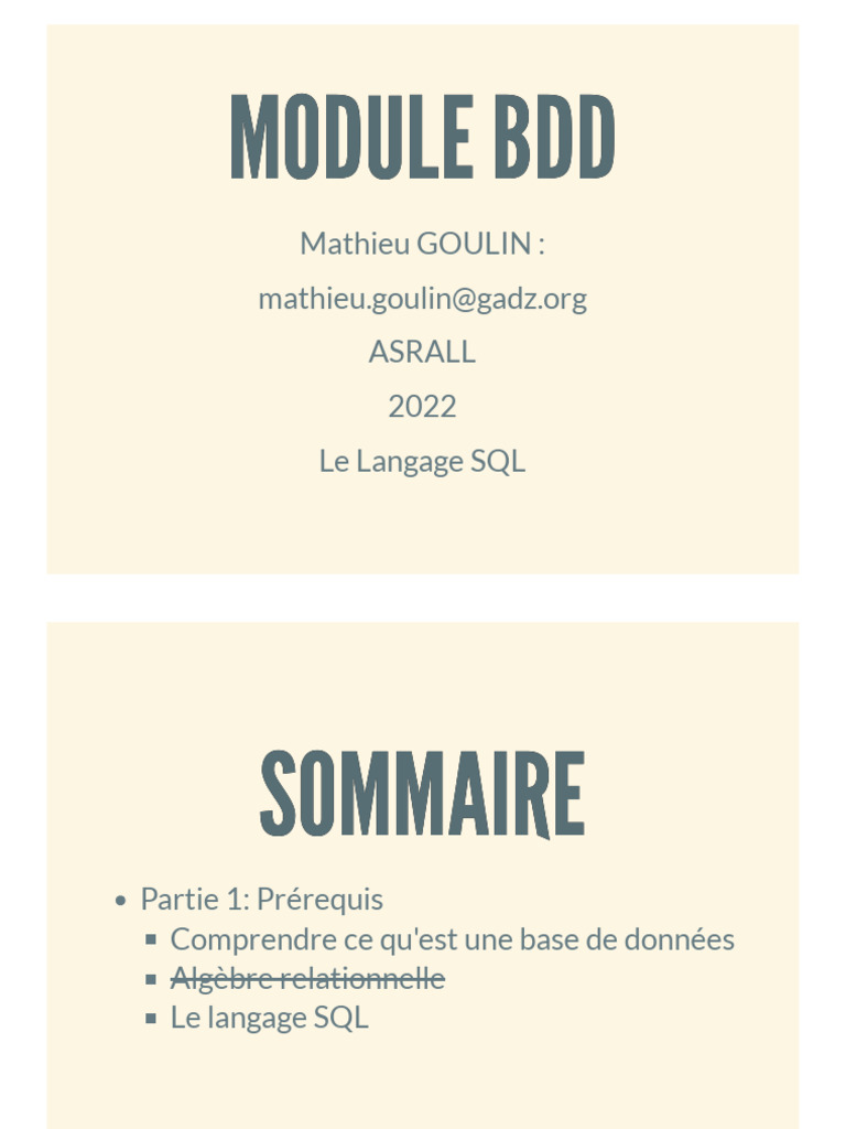 2 Cours SQL 1 | PDF