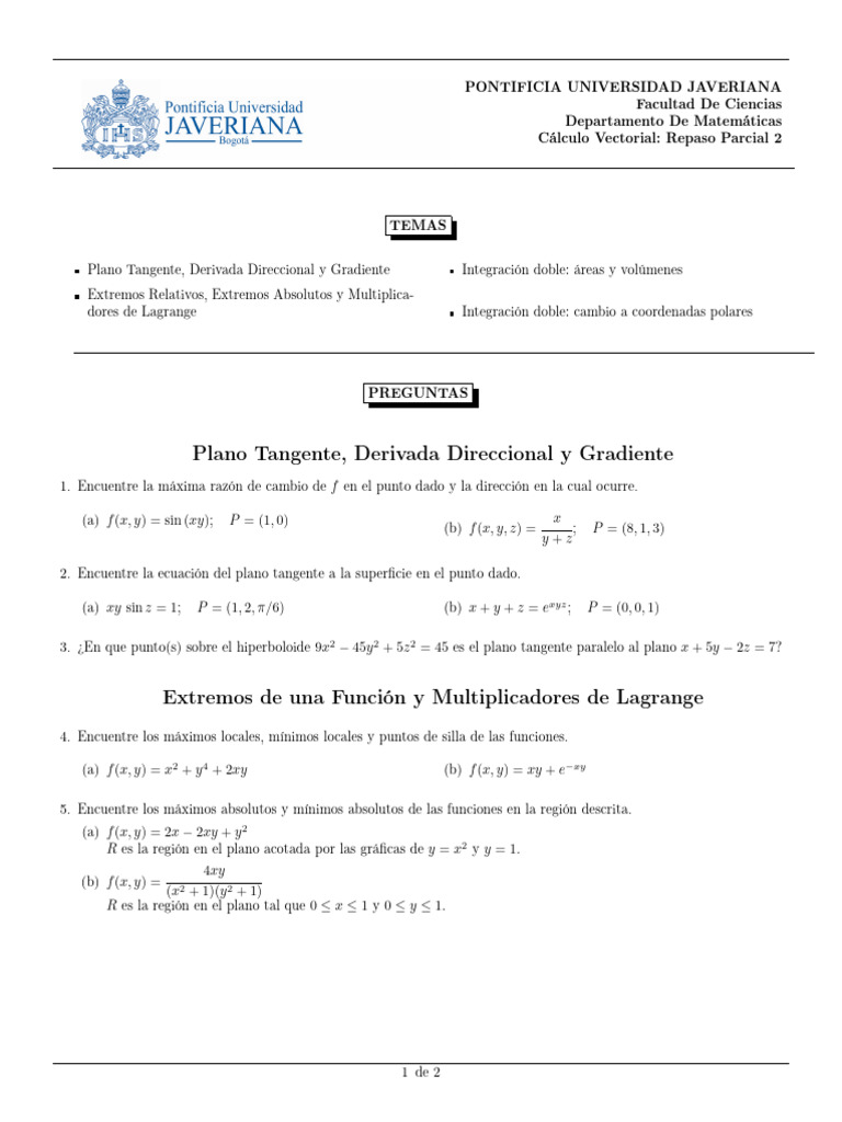 CVEC - Taller Repaso Parcial 2 | PDF
