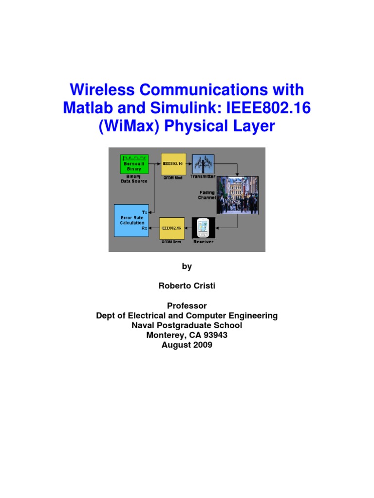Wireless Communications With Matlab And Simulink Wi Max Orthogonal