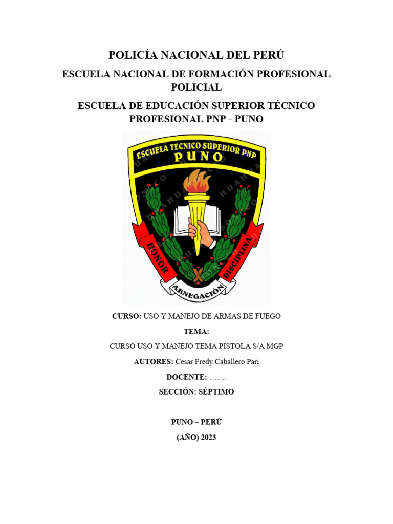 Curso Uso y Manejo Tema Pistola MGP | PDF Curso Uso y Manejo Tema Pistola MGP | PDF