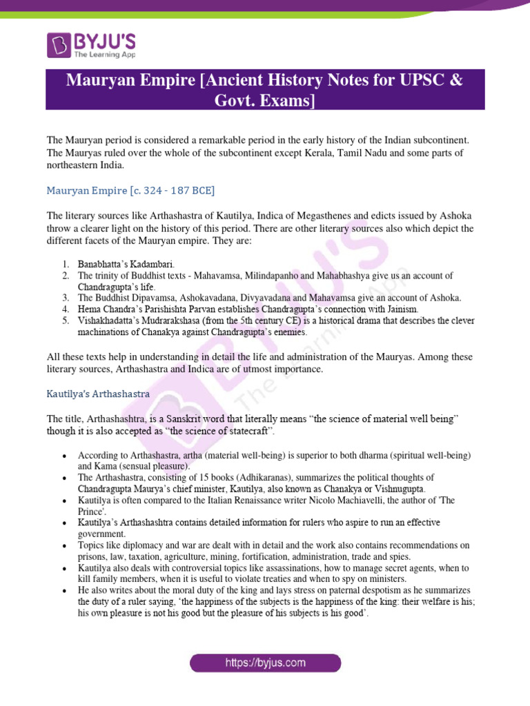 Mauryan Empire | PDF | Classics