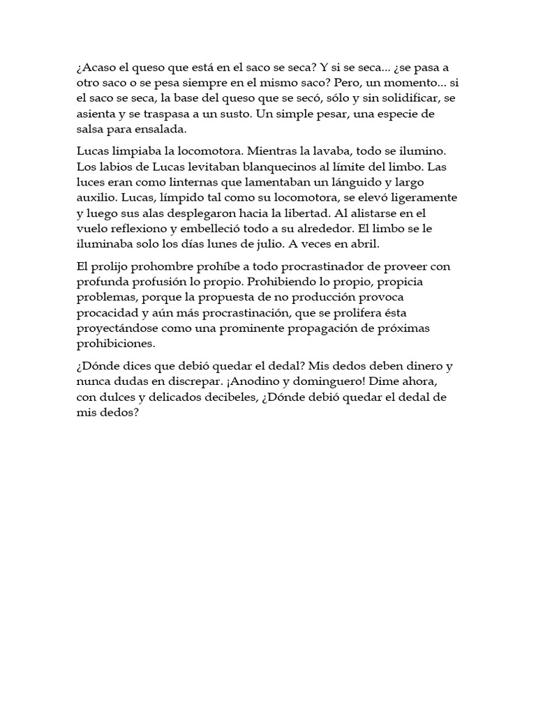 Acaso El Queso Que Está en El Saco Se Seca | PDF