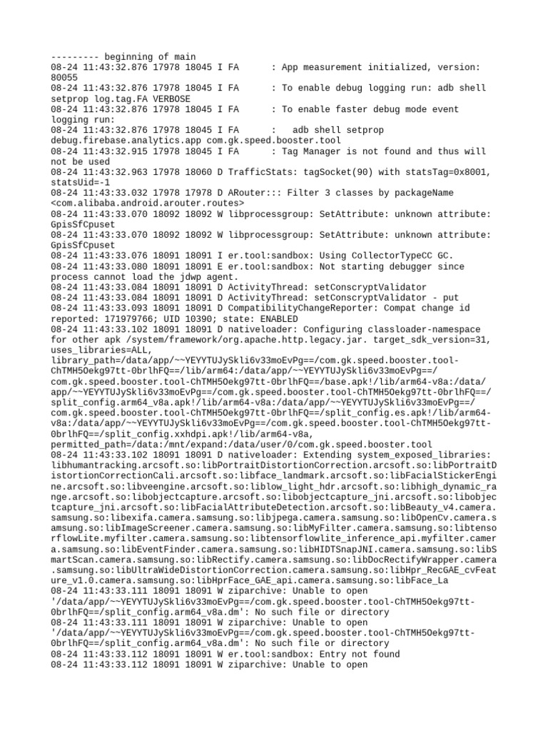 Com - Gk.speed - Booster.tool Logcat | PDF