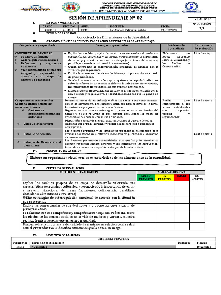Sesion-02 - DPCC | PDF | Aprendizaje | Evaluación